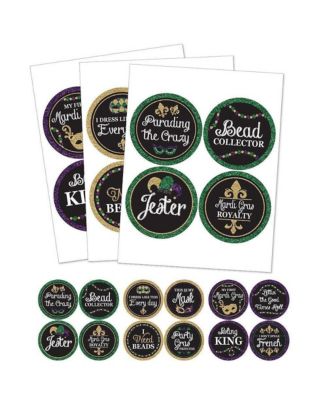 Big Dot of Happiness Mardi Gras - Masquerade Party Name Tags - Party ...