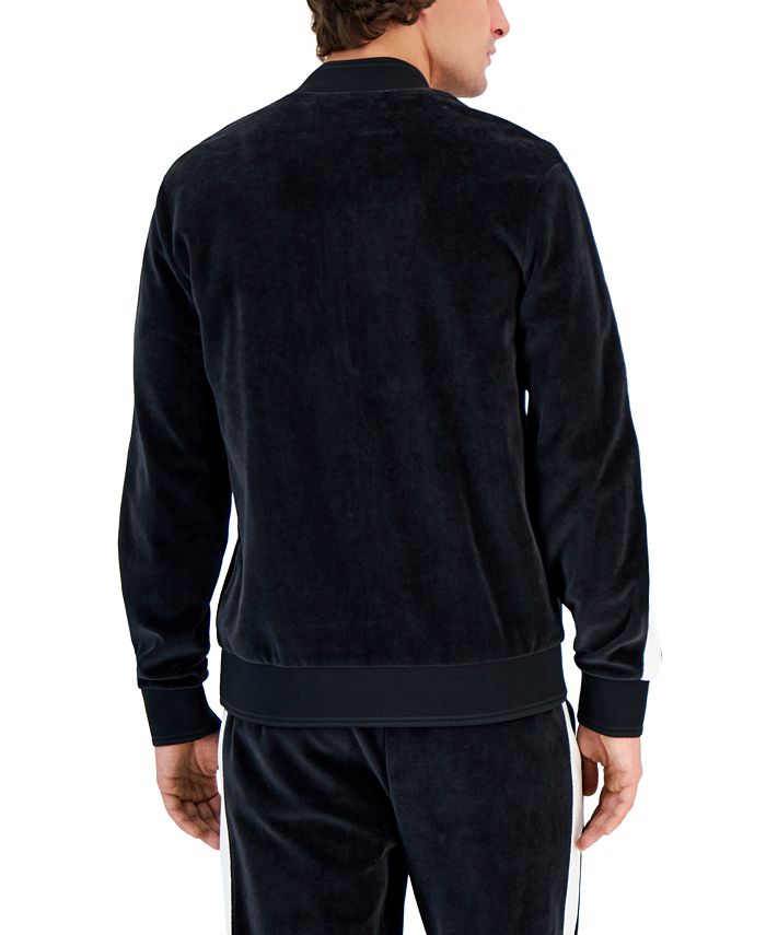 Michael Kors Men's Velour Logo Bomber Jacket - Macy's