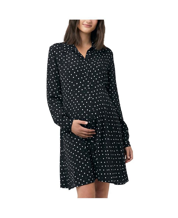 Ripe Maternity Maternity Fifi Shirt Dress Black - Macy's