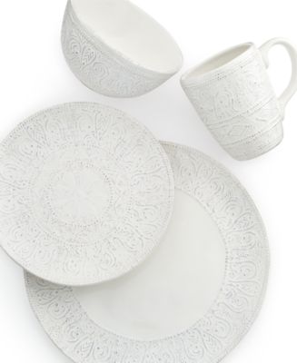 Maison Versailles Blanc Colette 4-Piece Place Setting - Macy's