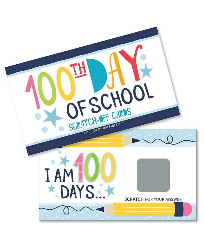 Big Dot of Happiness Happy 100th Day of School - 100 Days Party Game ...