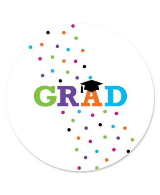 Hats Off Grad - Graduation Party Circle Sticker Labels - 24 Count - Macy's