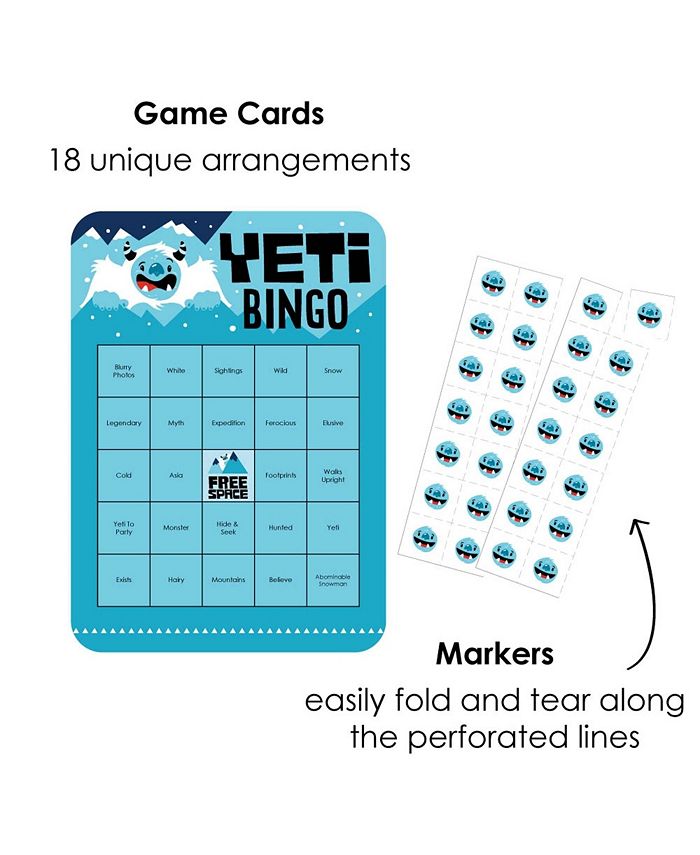 Big Dot of Happiness Yeti to Party - Bingo Cards & Markers Abominable ...