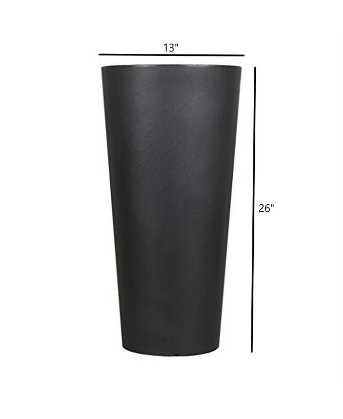 Tusco Products Cosmopolitan Tall Round Plastic Planter Black - 26 Inch ...