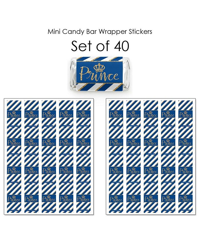 Big Dot of Happiness Royal Prince Charming - Mini Candy Bar Wrapper ...