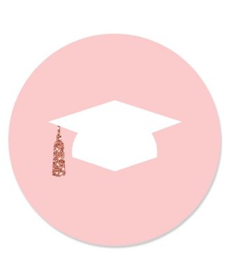 Rose Gold Grad - Graduation Party Circle Sticker Labels - 24 Count - Macy's
