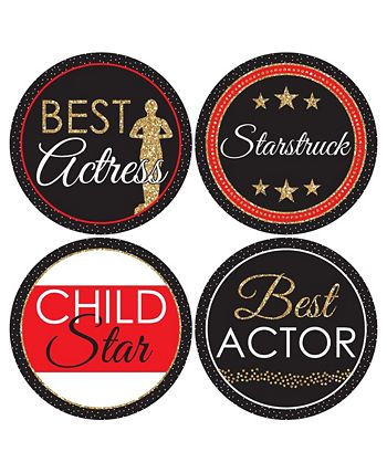 Big Dot of Happiness Red Carpet Hollywood - Funny Name Tags - Award ...