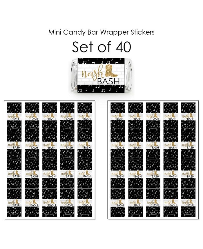 Big Dot of Happiness Nash Bash - Mini Candy Bar Wrapper Stickers ...