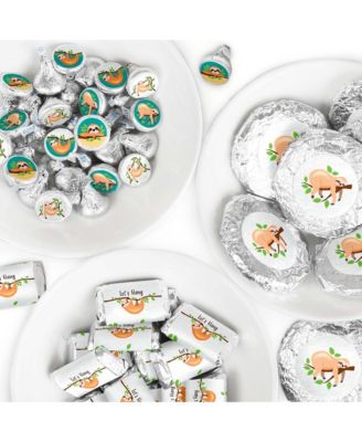Let's Hang - Sloth - Baby Shower Birthday Party Candy Favor Sticker Kit ...