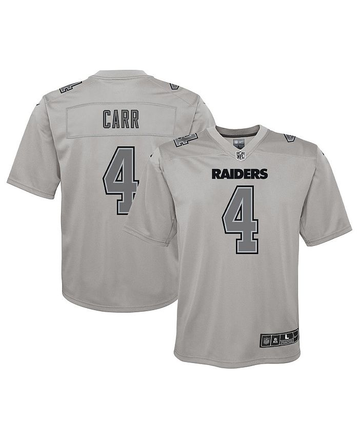 Nike Big Boys Derek Carr Gray Las Vegas Raiders Atmosphere Game Jersey ...