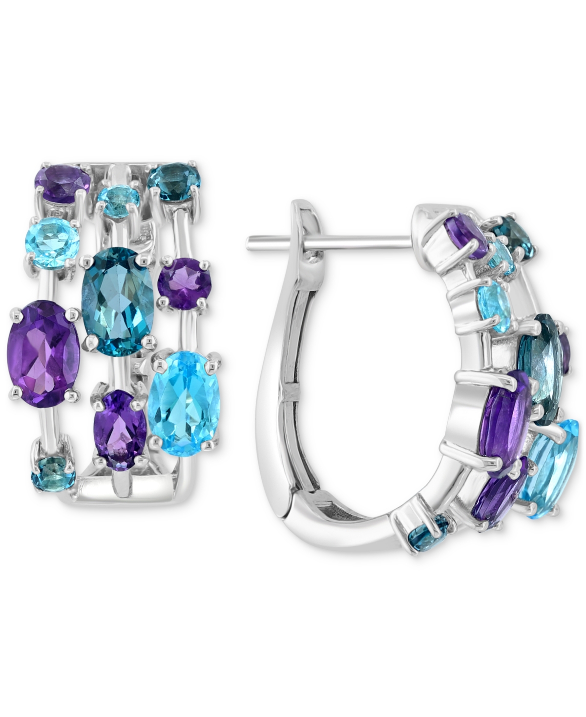 Effy Collection Effy Multi Gemstone Leverback Hoop Earrings (4-3/4 Ct ...