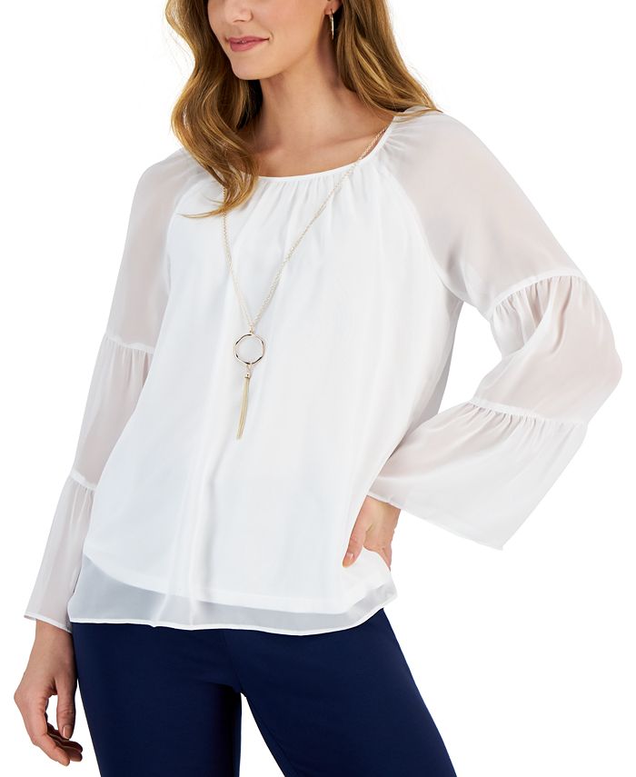 JM Collection Women's Solid Tiered Necklace Top, Created for Macy's ...