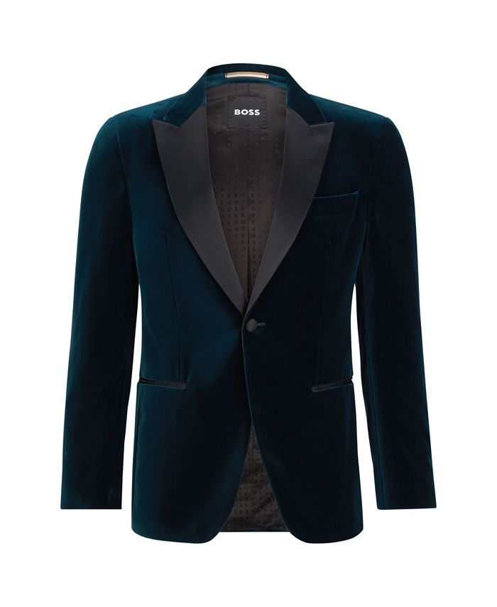 Hugo Boss Men's Pure-Cotton Velvet Slim-Fit Tuxedo Jacket - Macy's