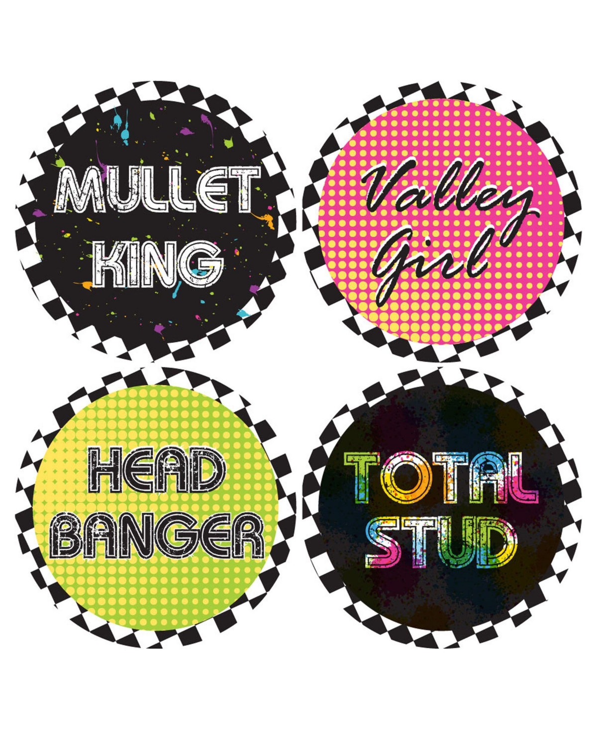 Big Dot Of Happiness 80's Retro - Totally 1980s Funny Name Tags - Party ...