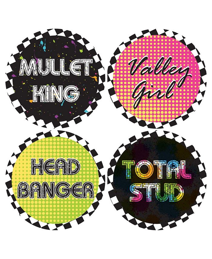 Big Dot of Happiness 80's Retro - Totally 1980s Funny Name Tags - Party ...
