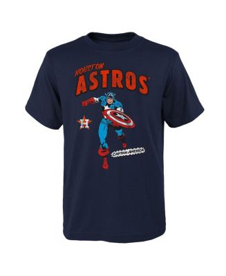 Big Boys Navy Houston Astros Team Captain America Marvel T-shirt - Macy's