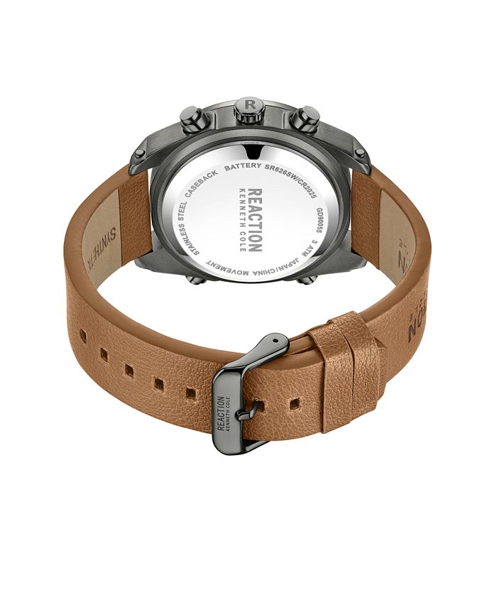 Kenneth Cole Reaction Men's Ana-digi Tan Synthetic Leather Strap Watch ...