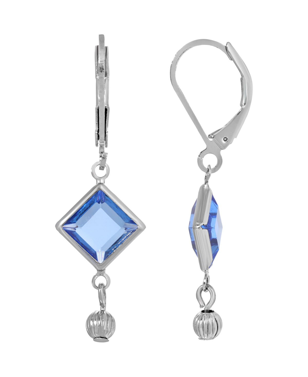 Click here for 2028 Womens Silver-Tone Light Blue Crystal Square... prices