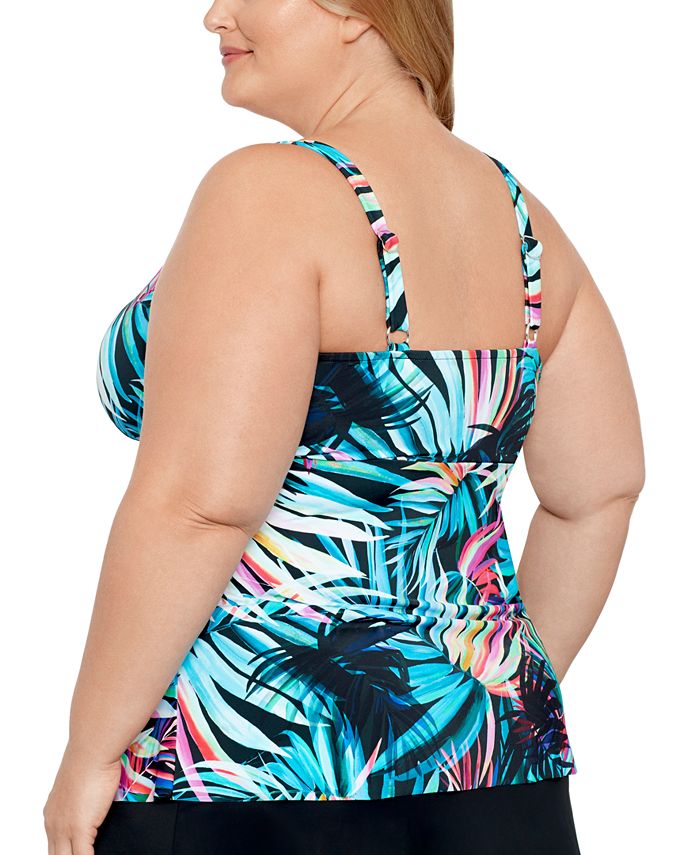 Swim Solutions Plus Size Triple Tier Tankini Created For Macys Macys
