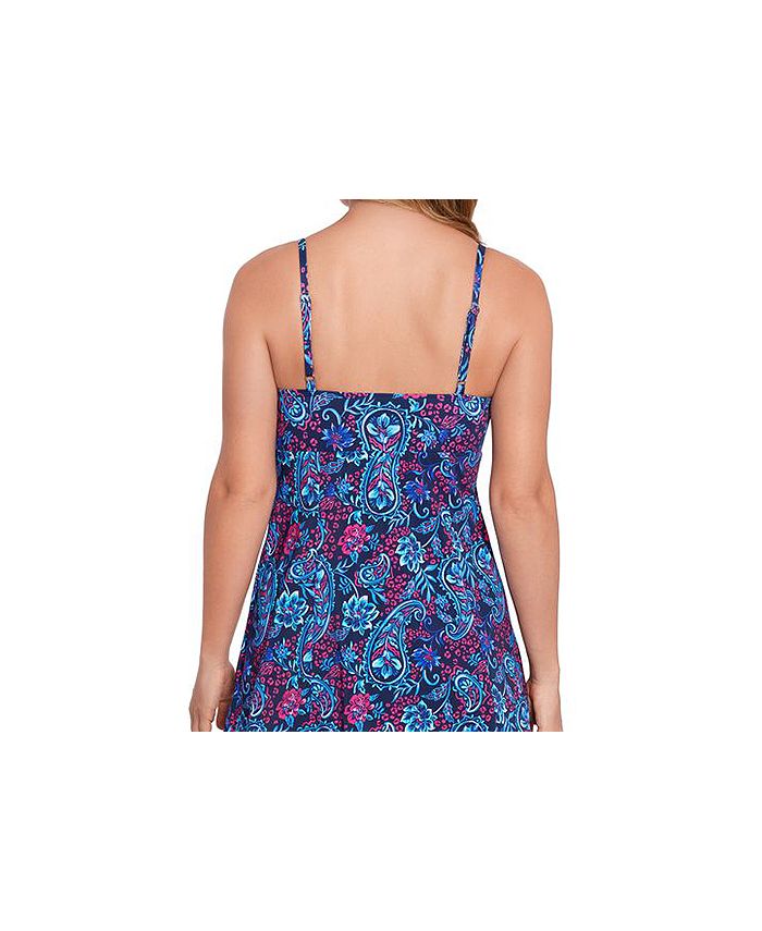 Swim Solutions Womens Tummy Control Empire Waist Swimdress Created