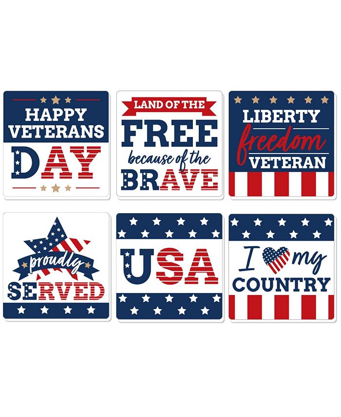 Big Dot of Happiness Happy Veterans Day - Patriotic Decorations - Drink ...