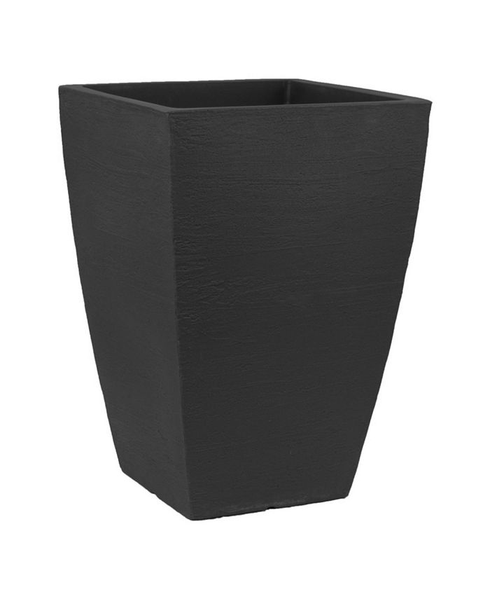 Tusco Products MSQT23BK Modern Planter Tall Square Black, 16in x 23in ...