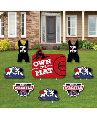 Big Dot of Happiness Own the Mat - Wrestling - Lawn Decor - Birthday or ...