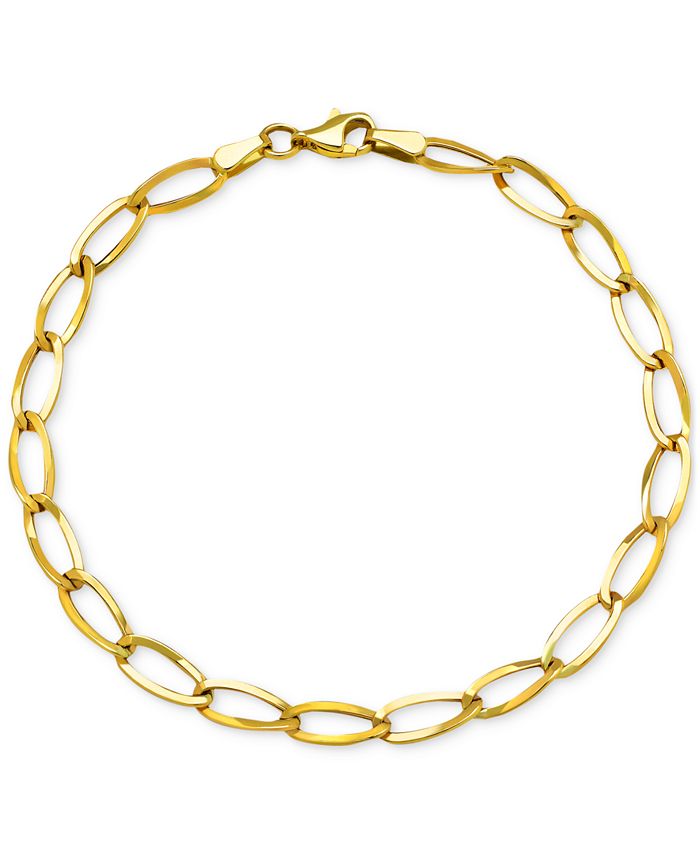 Macy's Elongated Polished Link Chain Bracelet in 10k Gold - Macy's