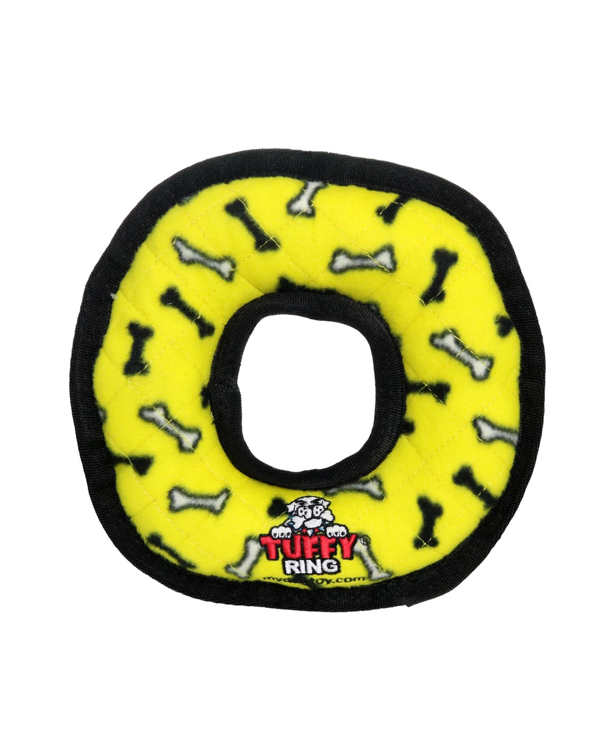 Click here for Tuffy Medium Ring Yellow Bone  Dog Toy - Yellow prices