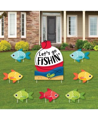 Big Dot of Happiness Let's Go Fishing - Lawn Decor - Birthday or Baby Shower Yard Signs - Set of ...