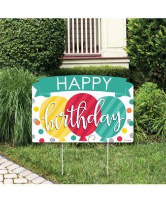 Big Dot of Happiness Colorful Happy Birthday - Birthday Party Yard Sign ...