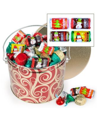 230 pcs Christmas Gift Tin with Hershey's Holiday Chocolate Candy Mix ...