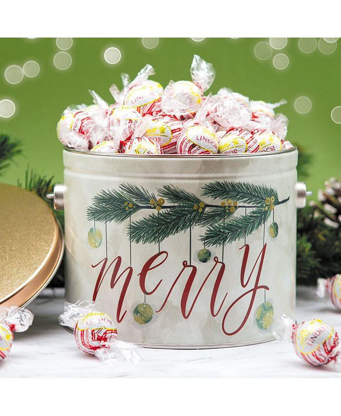 Just Candy 1.36lb Christmas Candy Gift Tin with White Chocolate ...
