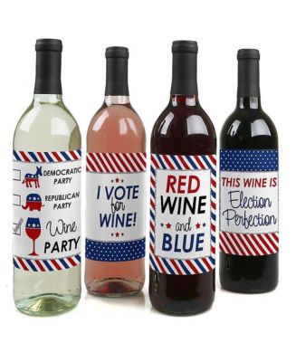 Election Political Party Decorations Wine Bottle Label Stickers 4 Ct ...