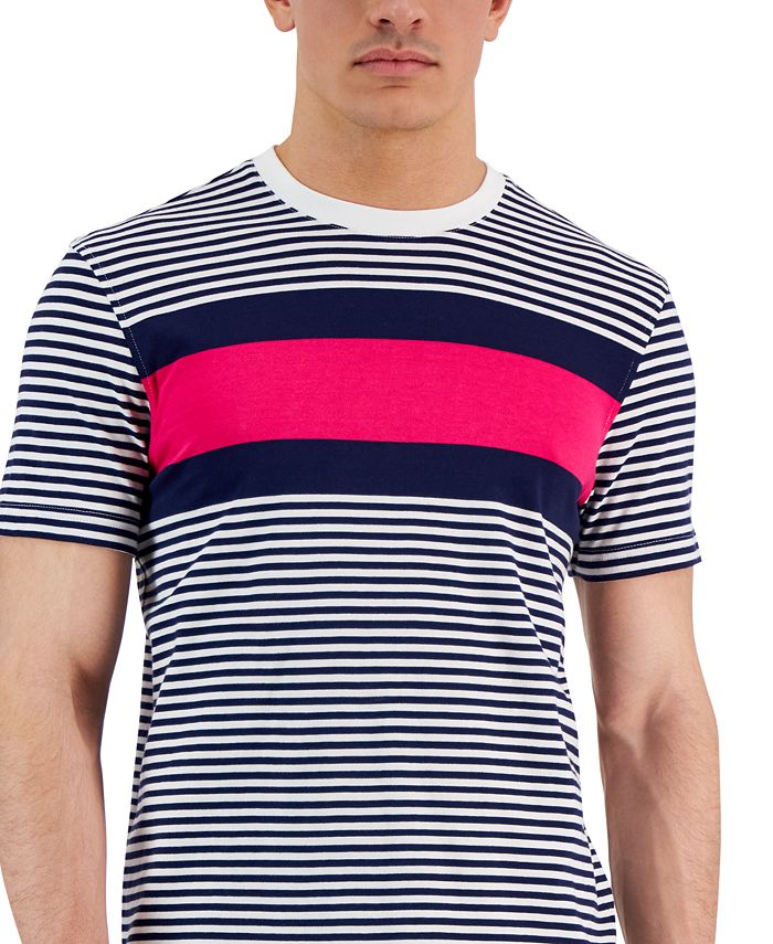 Club Room Men's Chest Stripe T-Shirt, Created for Macy's - Macy's