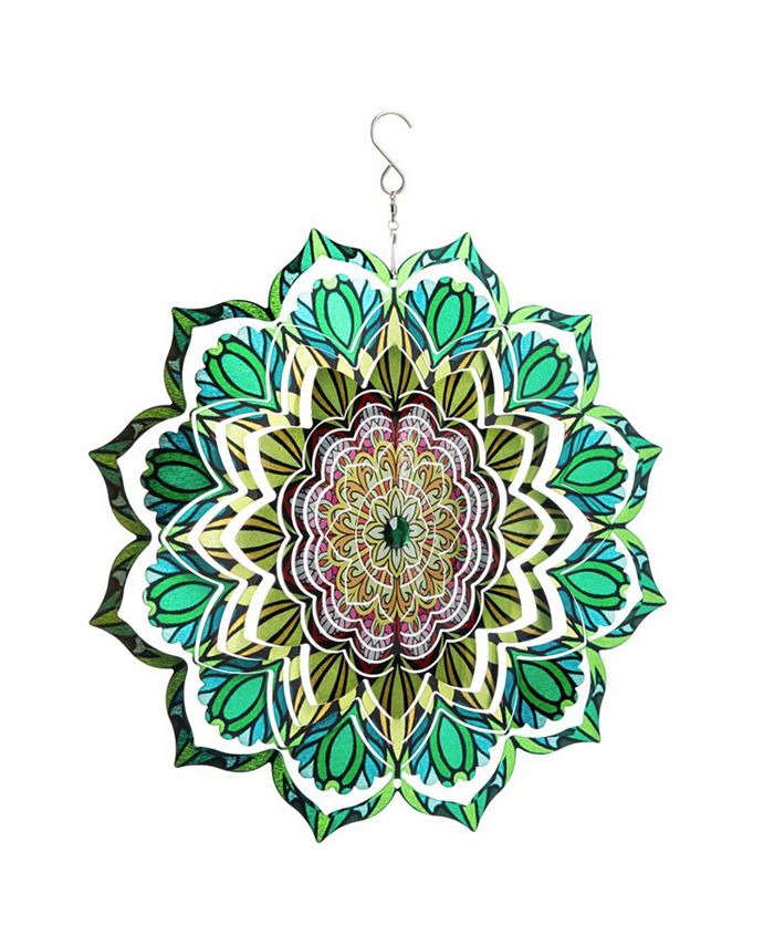 Evergreen Wind & Weather Green Mandala Flower Optical Illusion 3D ...