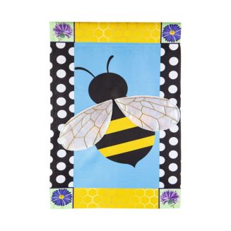 Evergreen Bee with a Border Garden Applique Flag 12.5 x 18 Inches ...