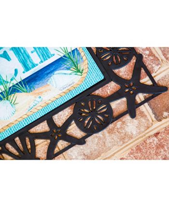 Evergreen Black Seashells Sassafras Floor Mat Indoor Outdoor Rubber ...