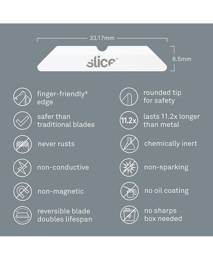 Slice 10404 Replacement Ceramic Safety Box Cutter Blades - Finger ...