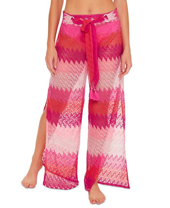 Trina Turk Women's Cascade Crochet Printed Split-Leg Cover-Up Pants ...