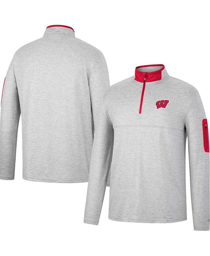 Colosseum Men's Heathered Gray, Red Wisconsin Badgers Country Club ...