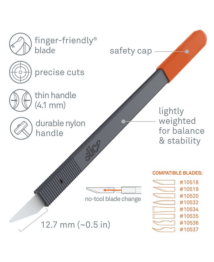 Slice 10568 Ceramic Scalpel | Thin Flat Handle, Replaceable Blade ...