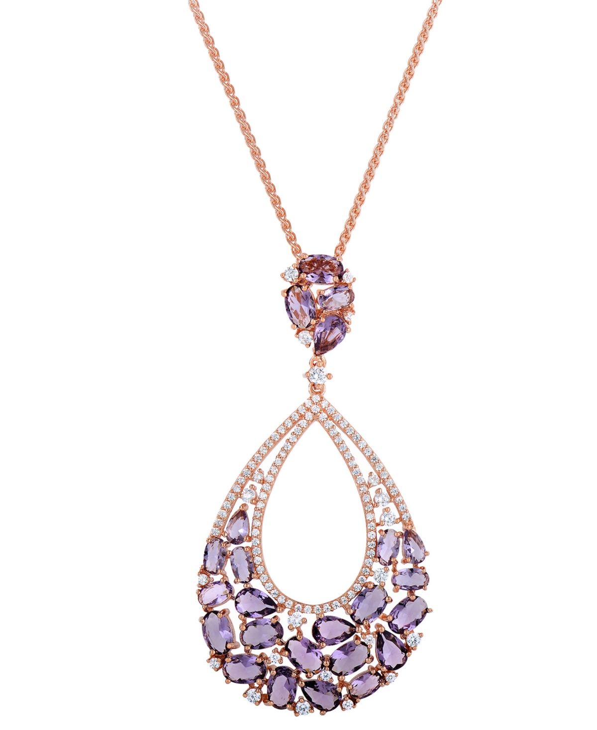 Click here for Purple & White Cubic Zirconia Teardrop 18 Pendant... prices