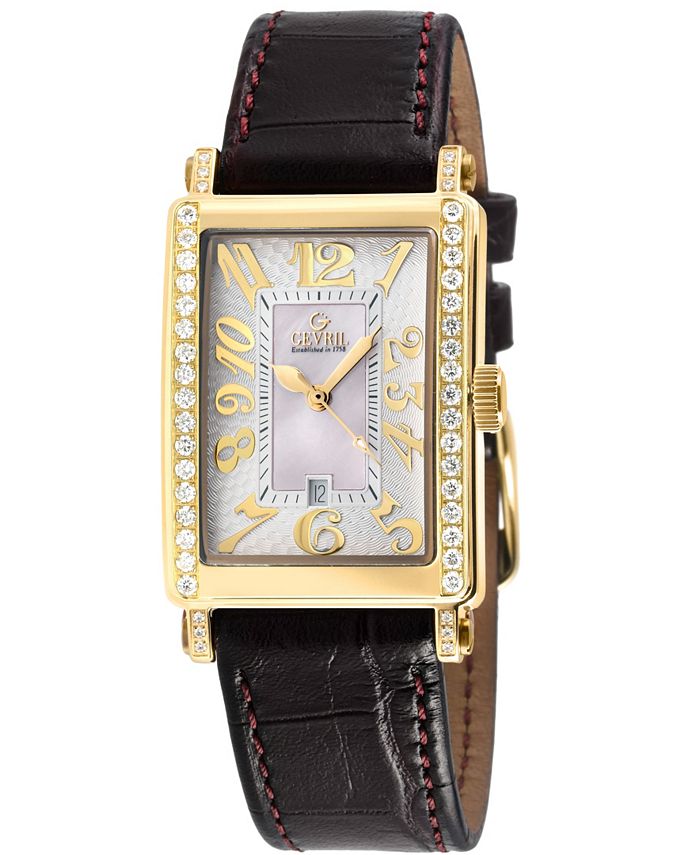 Gevril Women's Avenue of Americas Mini Swiss Quartz Diamond Accents ...