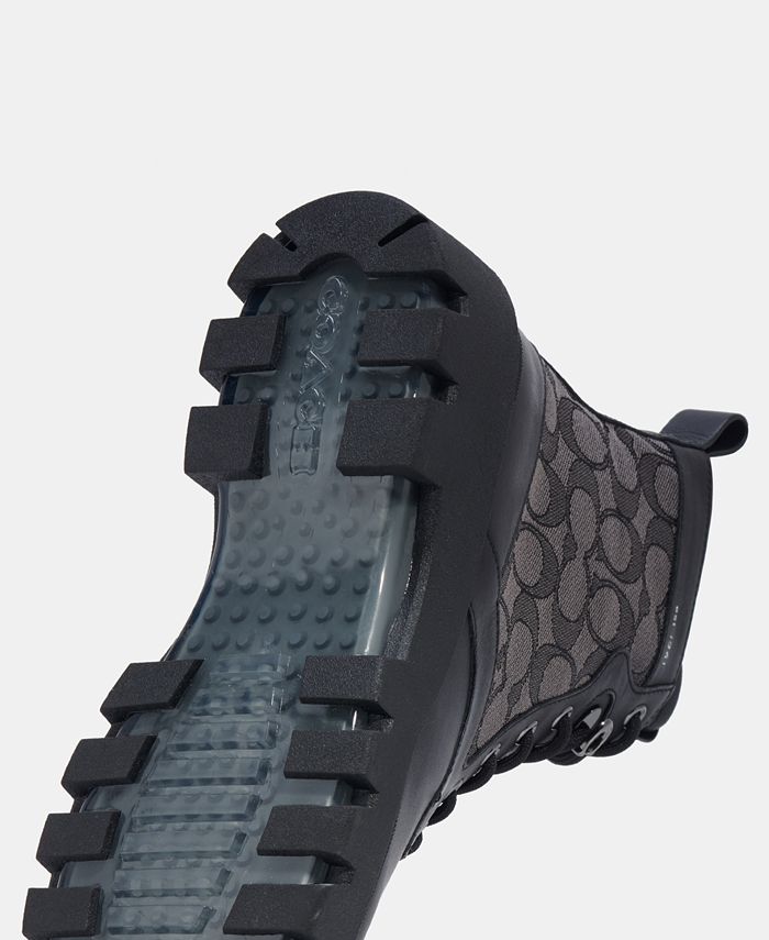 COACH Men's CitySole Leather and Signature Jacquard Boot - Macy's
