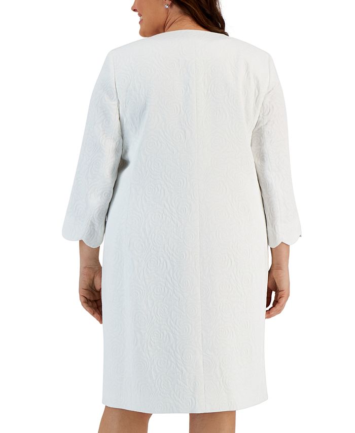 Kasper Plus Size Scallop-Trimmed Topper Jacket - Macy's