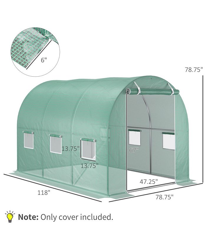 Outsunny Additional Hot House / Plant Nursery Cover & Tarp w/ Zipper ...