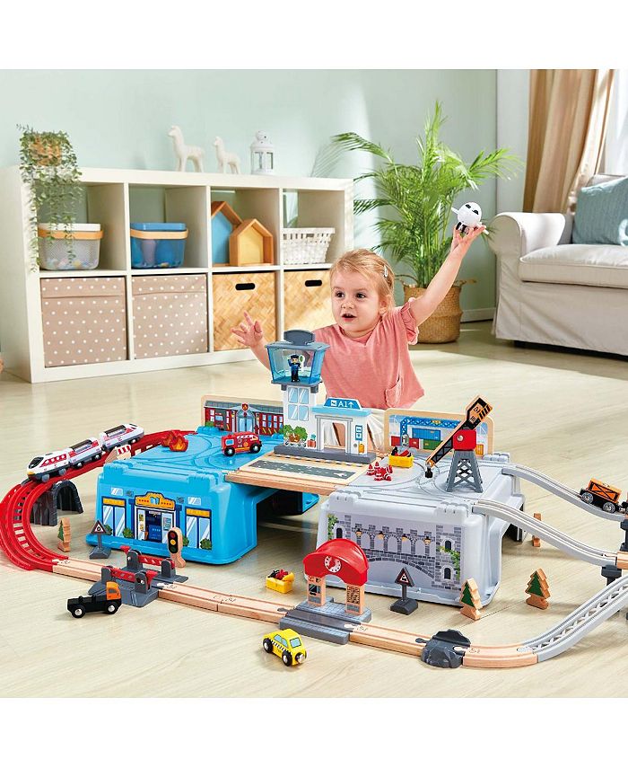 Hape Super Cityscape Transport Bucket Train Set - 80 PCS - Macy's