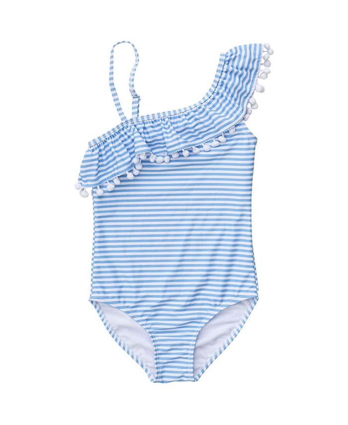 Snapper Rock Toddler, Child Girls Powder Blue Sustainable Stripe Bow ...