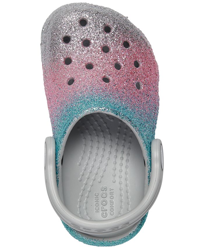 Crocs Big Girls Classic Glitter Clogs from Finish Line - Macy's